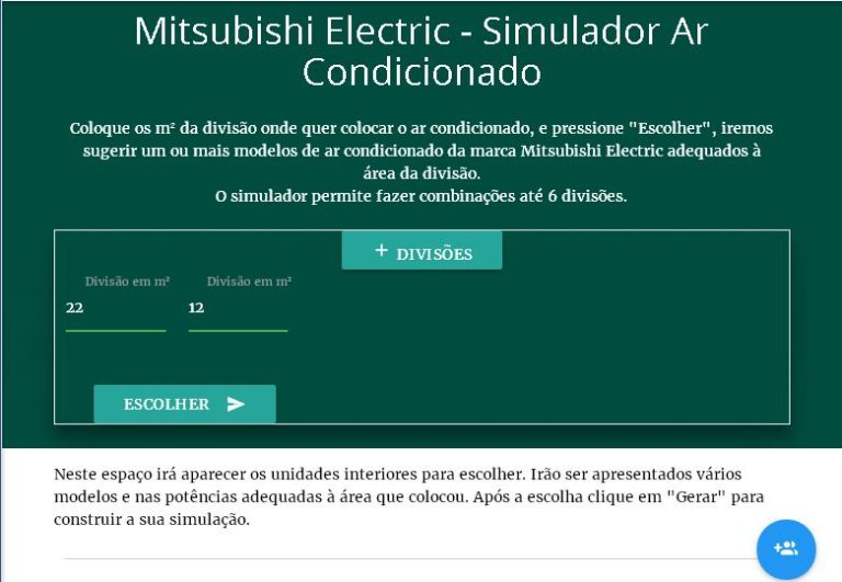Simulador multisplit Mitsubishi Electric - Ar Condicionado - MultiSplit